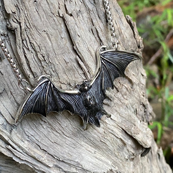 Bat Necklace - Etsy