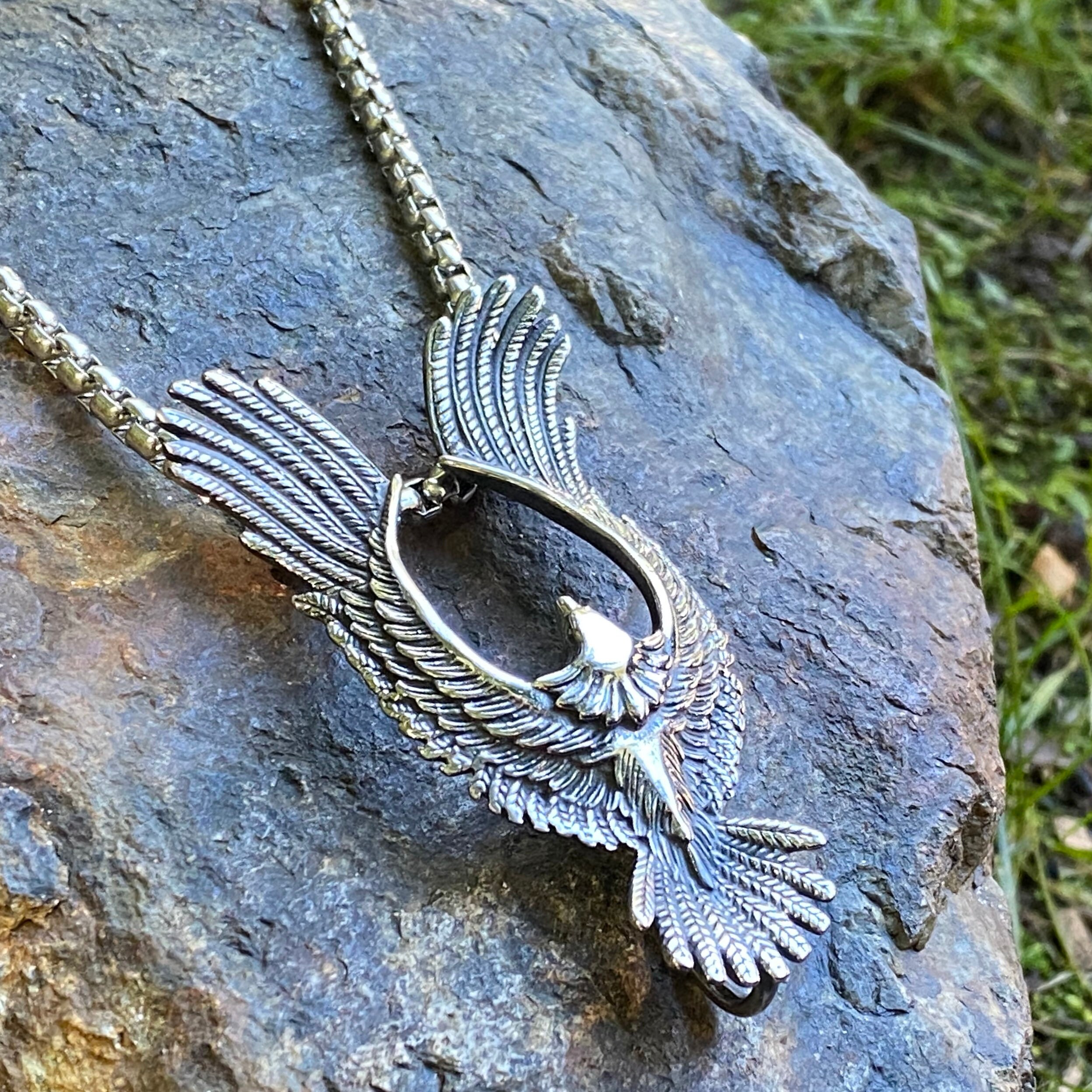 HN65 Reversible Wings of an Eagle Stainless Steel Pendant on | Etsy