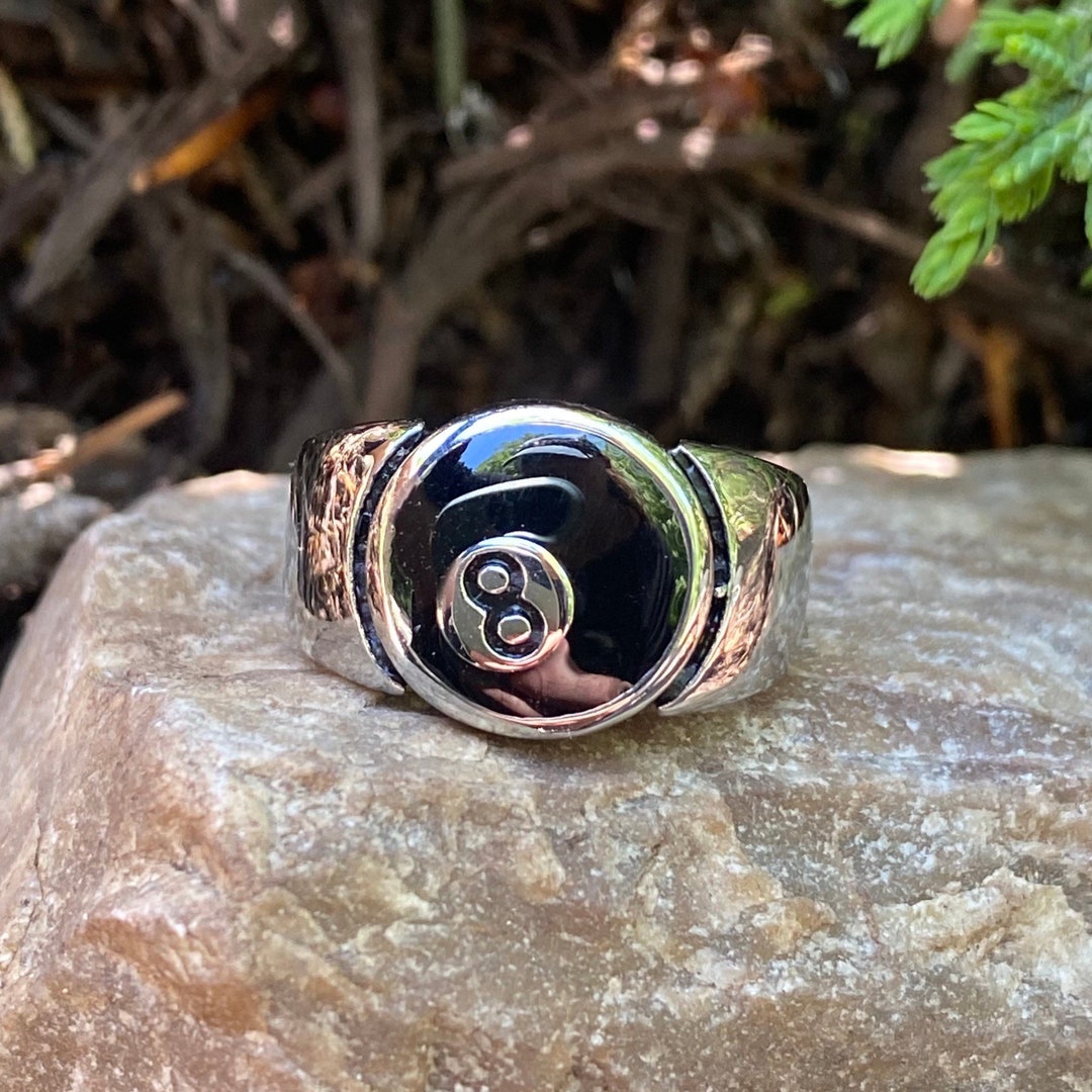 SR68. 8 Ball Ring Unique Edgy High Quality 316L Stainless Steel Ring ...