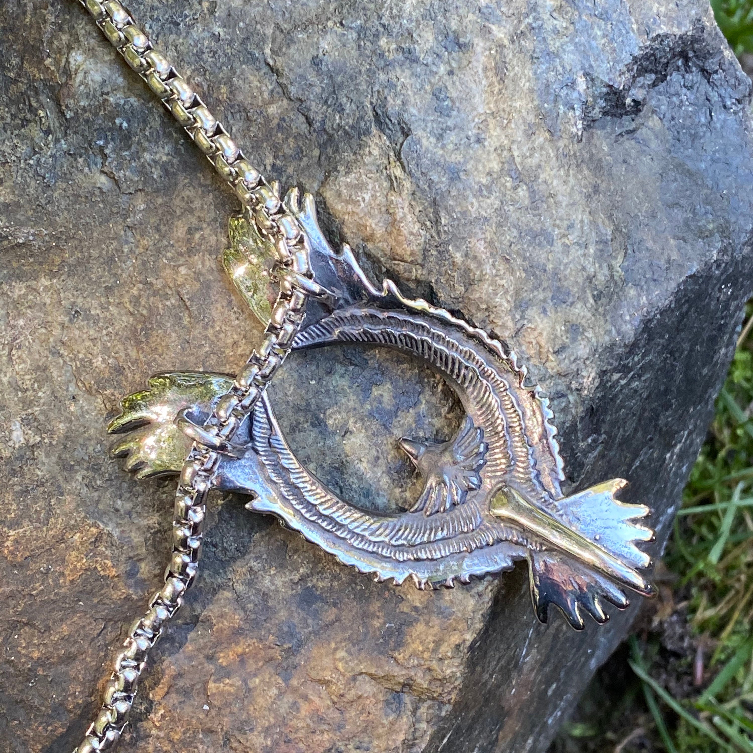 HN65 Reversible Wings of an Eagle Stainless Steel Pendant on | Etsy