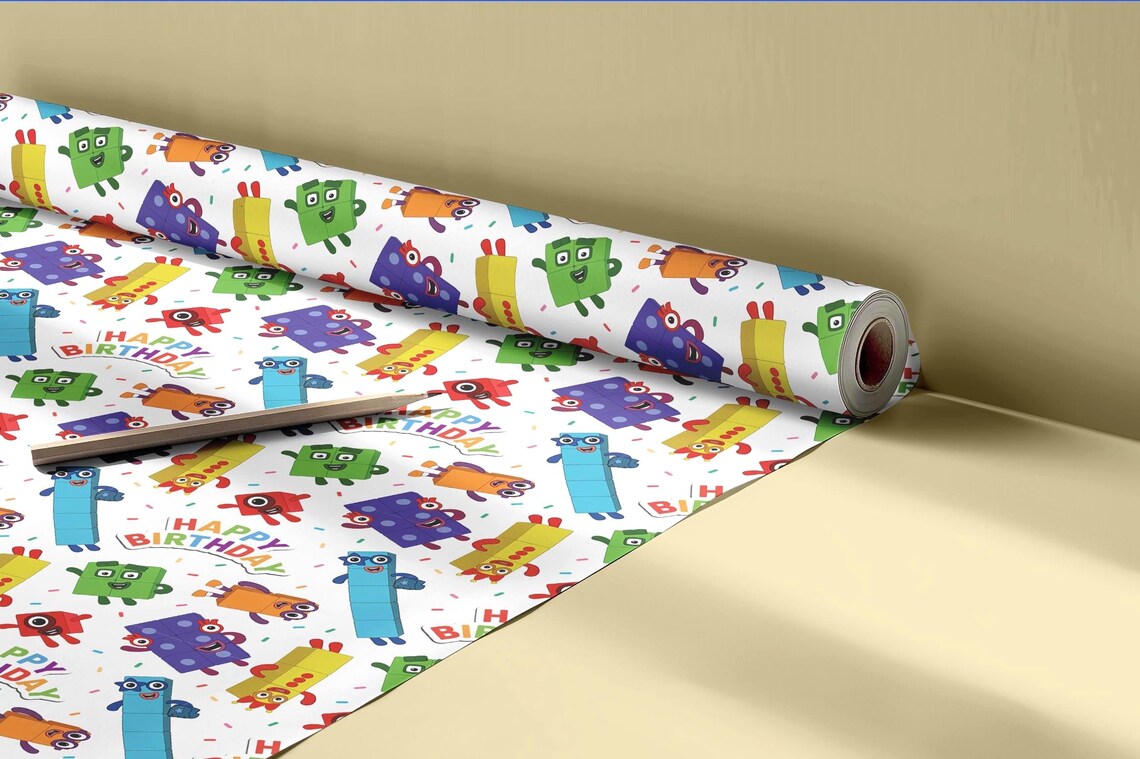 Number Blocks Gift Wrap Papers, Kids Math Style Wrapping Paper for ...