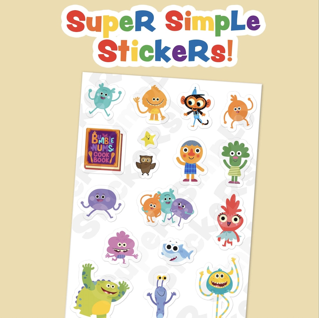 Super Simple Songs Stickers Bumble Nums, Noodle and Pals and More Super ...