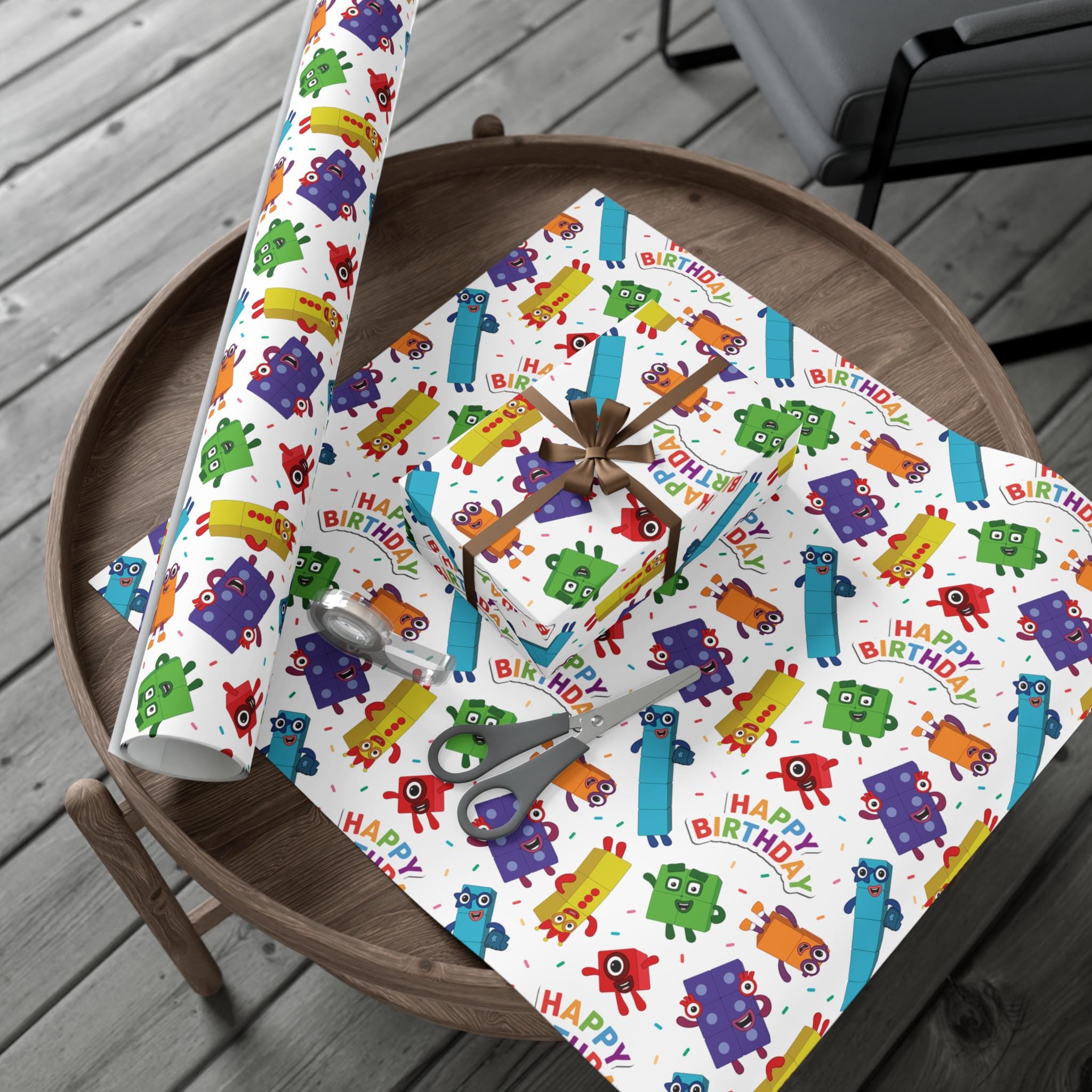 Number Blocks Gift Wrap Papers, Kids Math Style Wrapping Paper for ...