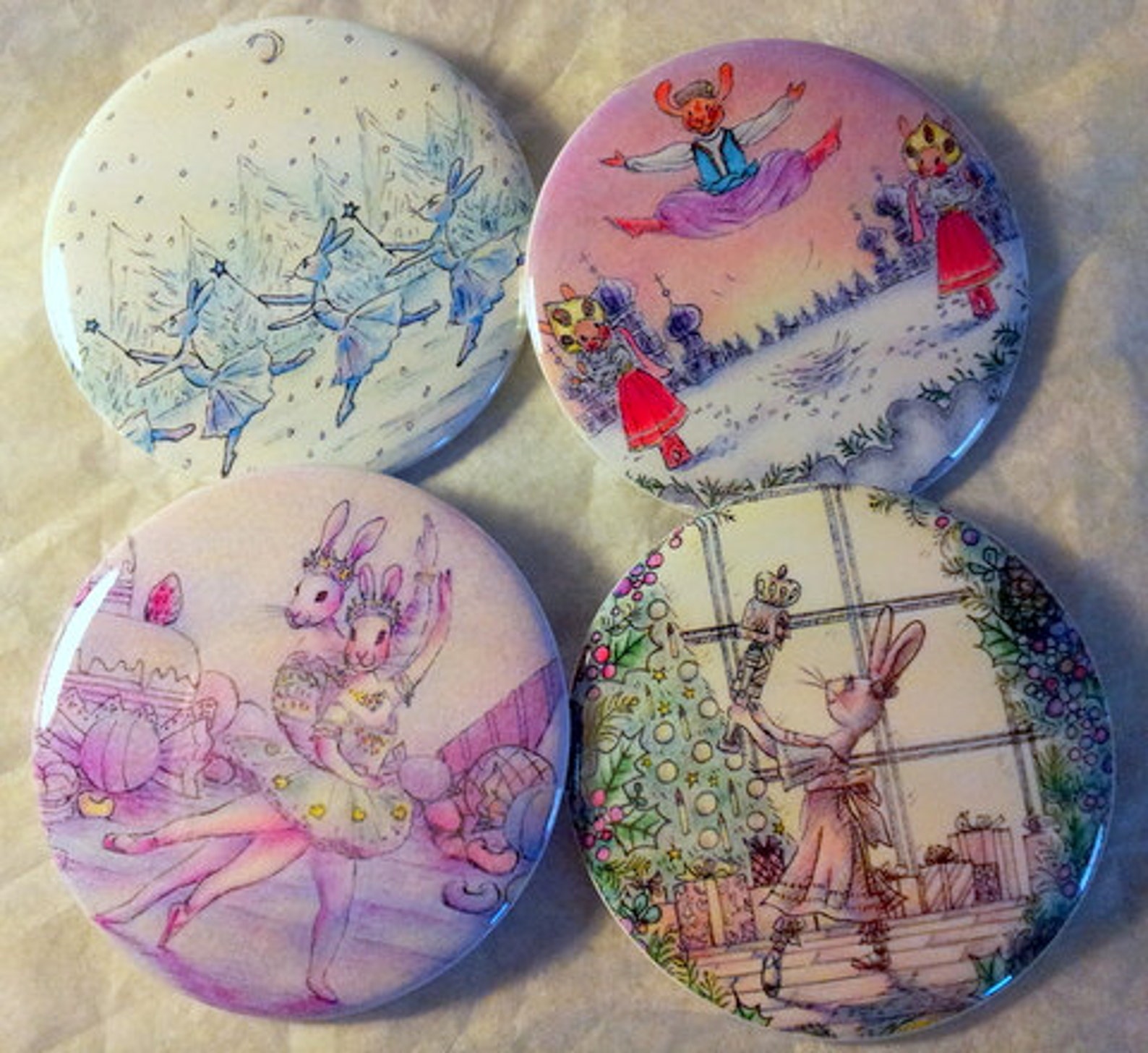 Nutcracker Ballet Bunnies Buttons set of 2 2.25 Dia. - Etsy