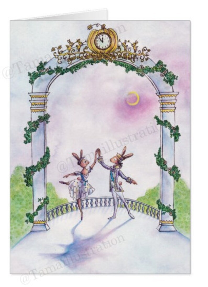 Cinderella Ballet Bunnies Note Card Set C 4 Card With - Etsy