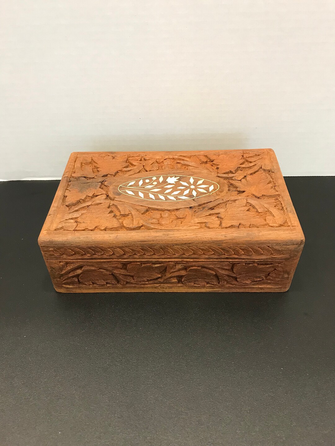 Vintage Hand Carved Sheesham Wooden Box - Etsy