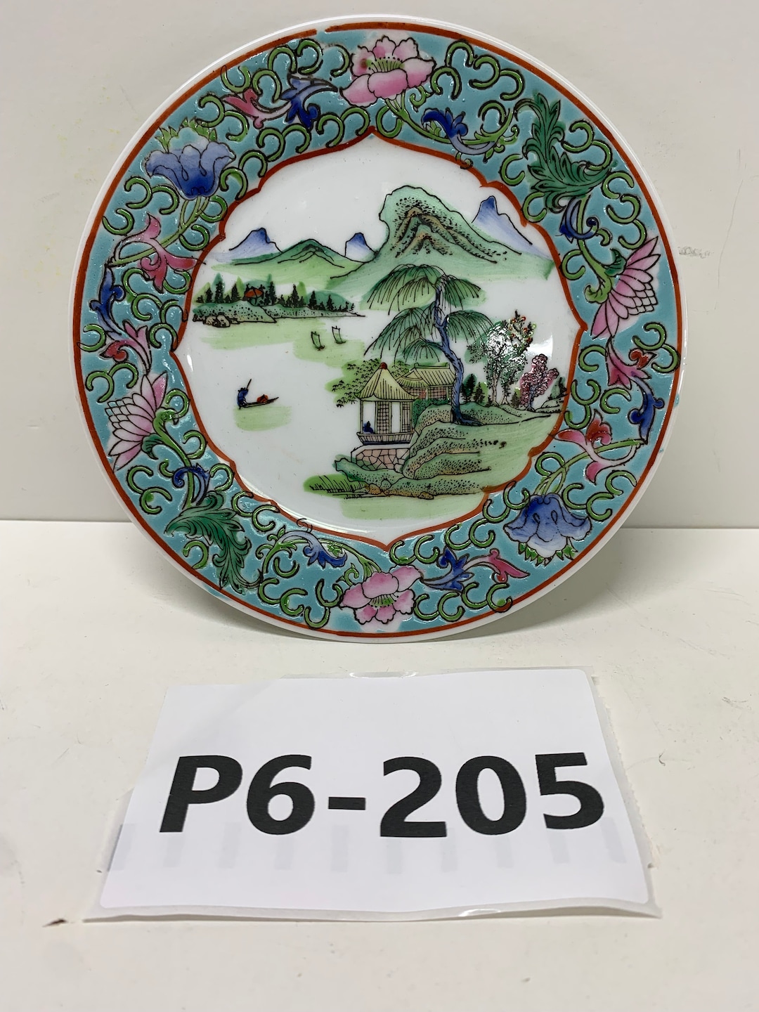 Vintage Dime Store 6 Inch Hand Painted Porcelain Plate With Pagoda ...