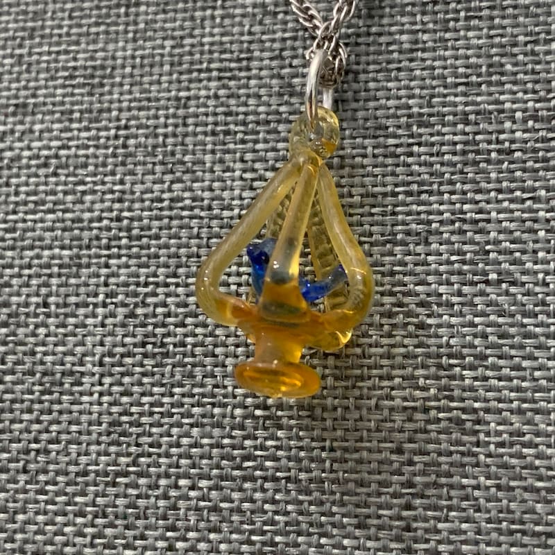 Glass Pendant Cage Necklace - Etsy