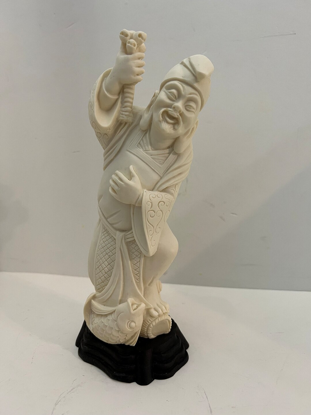 Vintage Dime Store Asian Jester Statue on Stand Made in Italy. - Etsy