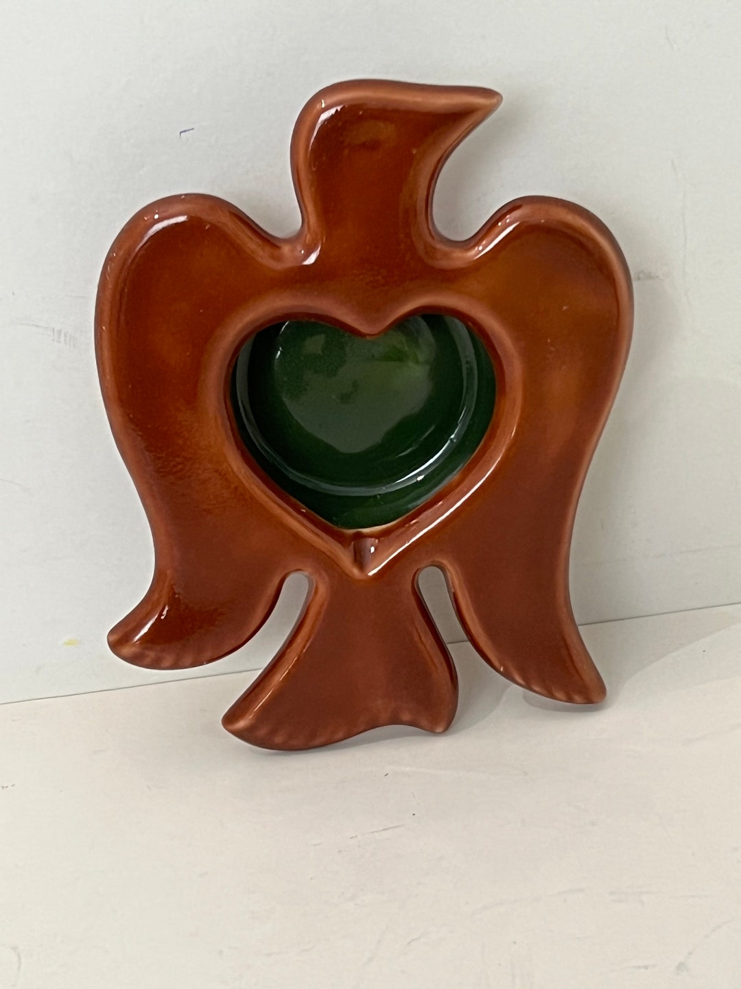 Vintage Dime Store Brown and Green Peace Dove Dish Italy 1951 Edward P ...