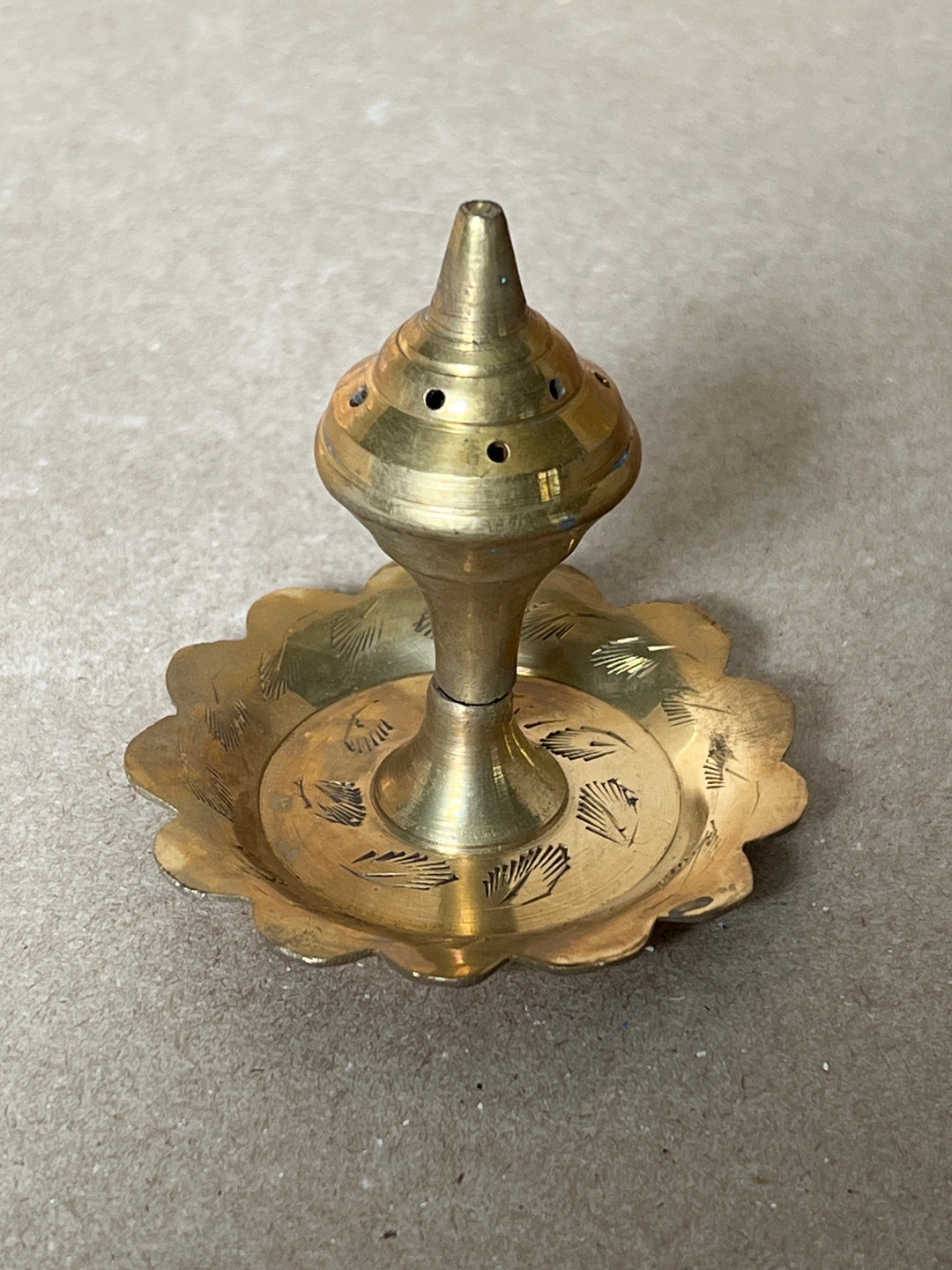 Vintage Dime Store Solid Brass Flower Base Incense Burner Tray. - Etsy