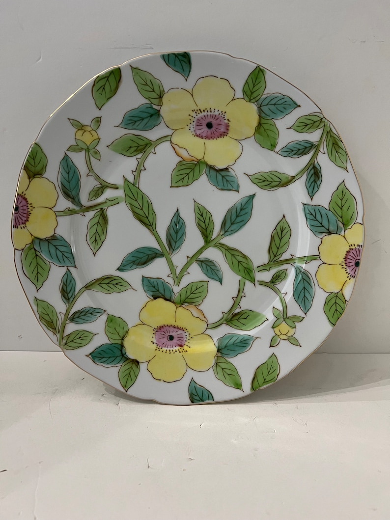 Vintage Ceramic Occupied Japan Yellow Floral Plate 10 - Etsy