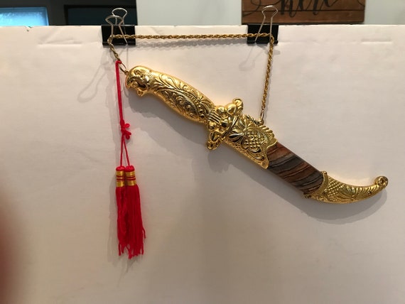 Vintage large Tibet style hanging knife with sheath | Etsy