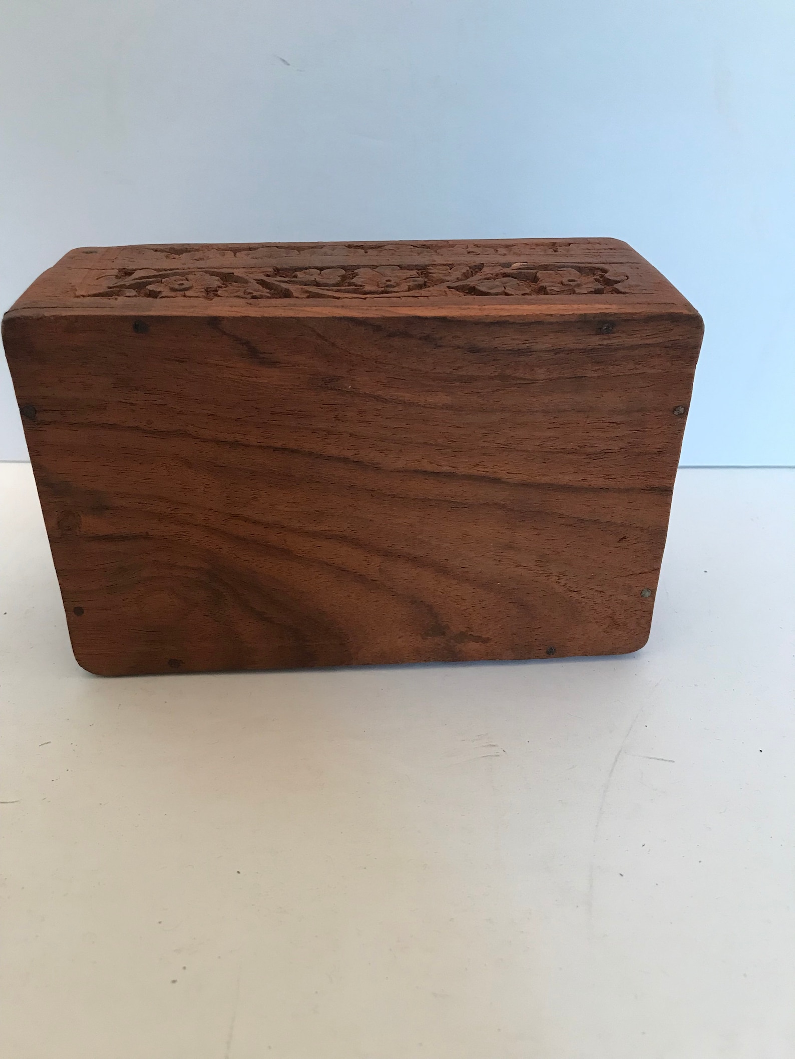 Vintage Hand Carved Sheesham Wooden Box. | Etsy