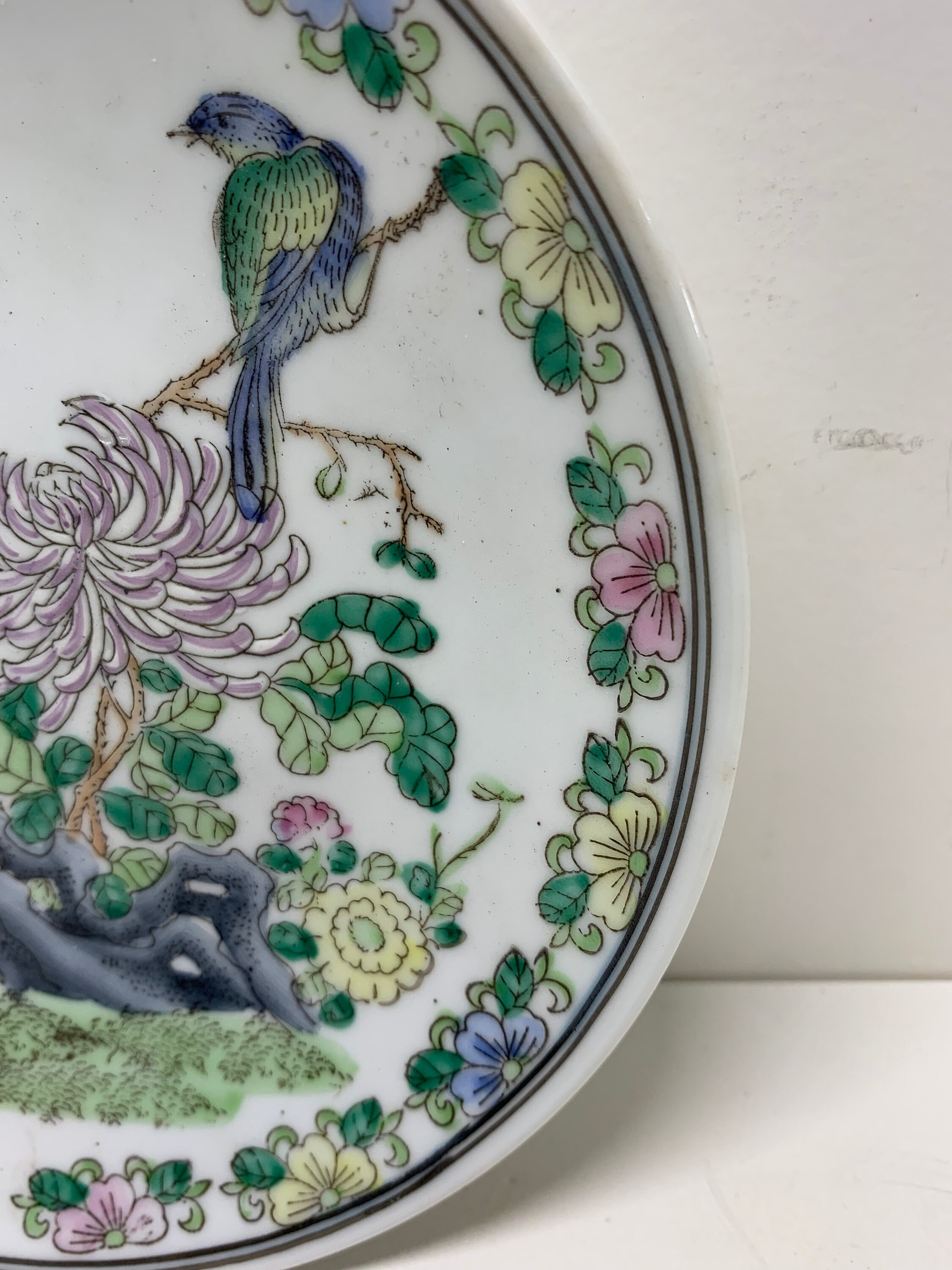 Vintage Dime Store 6.5 Inch Hand Painted Porcelain Plate With Birds ...