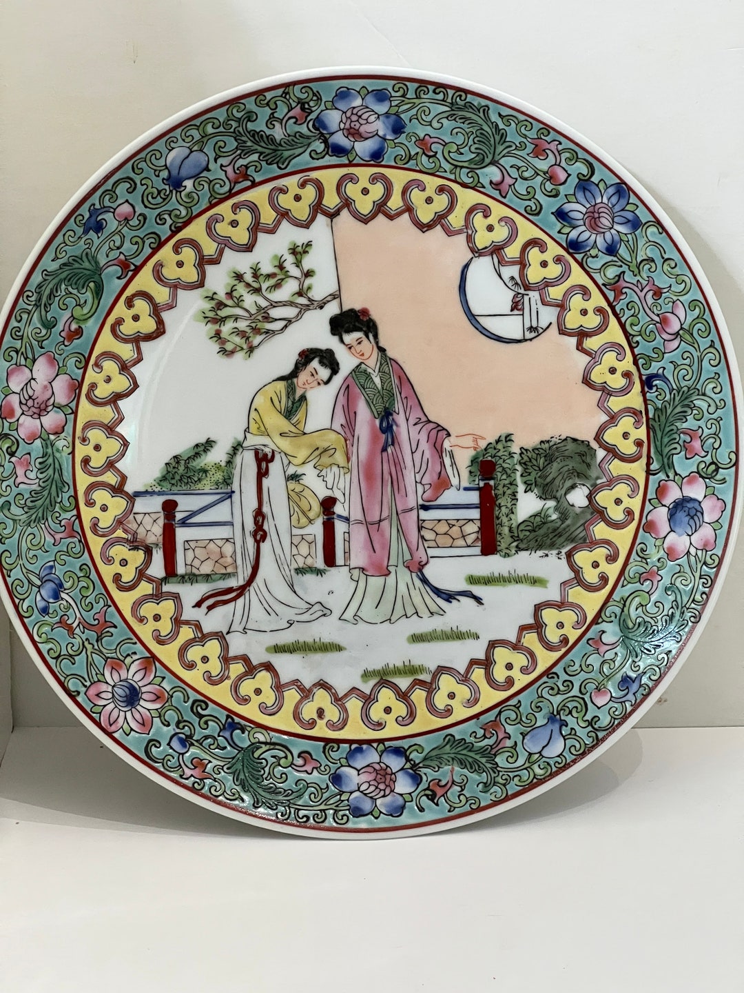 Vintage Dime Store Hand Painted Porcelain 9-inch Plate With Asian ...