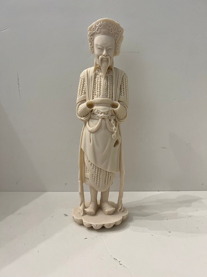 Vintage White Resin Buddha Statue Very Intricate Detail Italy 1950’s ...