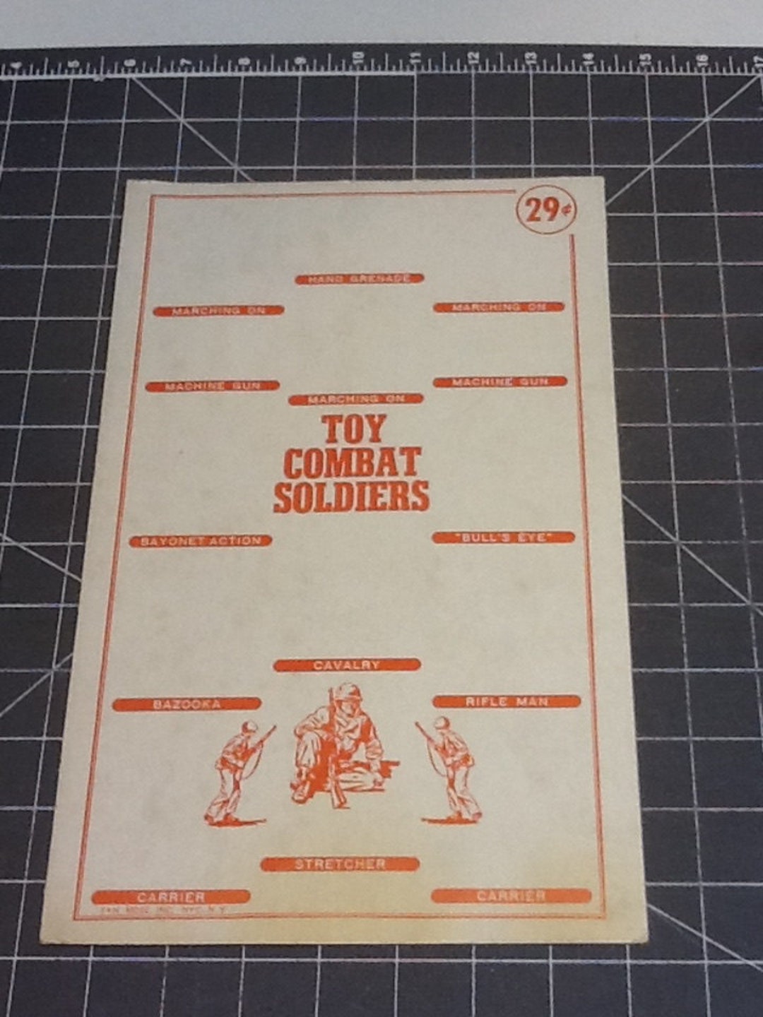 Vintgae Toy Combat Soldier Display Card - Etsy