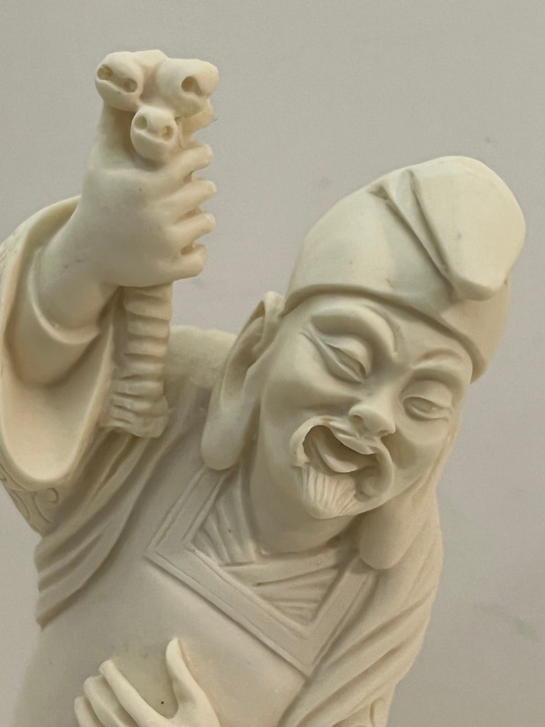 Vintage Dime Store Asian Jester Statue on Stand Made in Italy. - Etsy