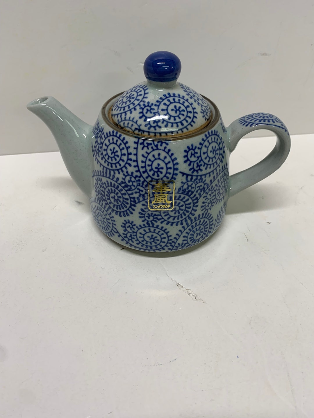 Vintage Japanese Kafuh Stoneware Teapot With Blue Design - Etsy