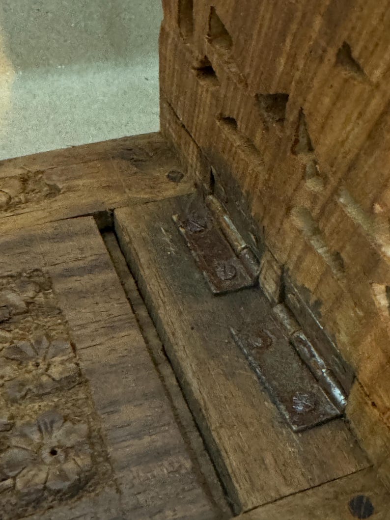 Vintage Dime Store Sheesham Hand Carved Wooden Adjustable Bookshelf ...