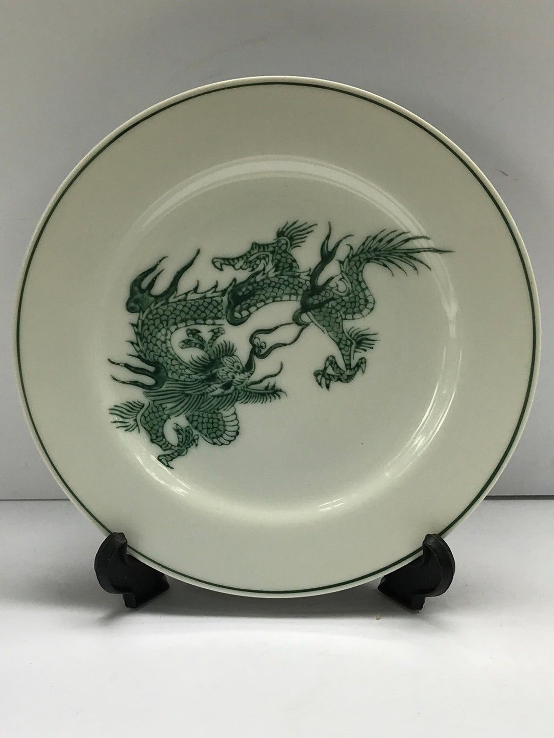 Vintage 7.5” Ceramic Dragon Plate With Easel. - Etsy