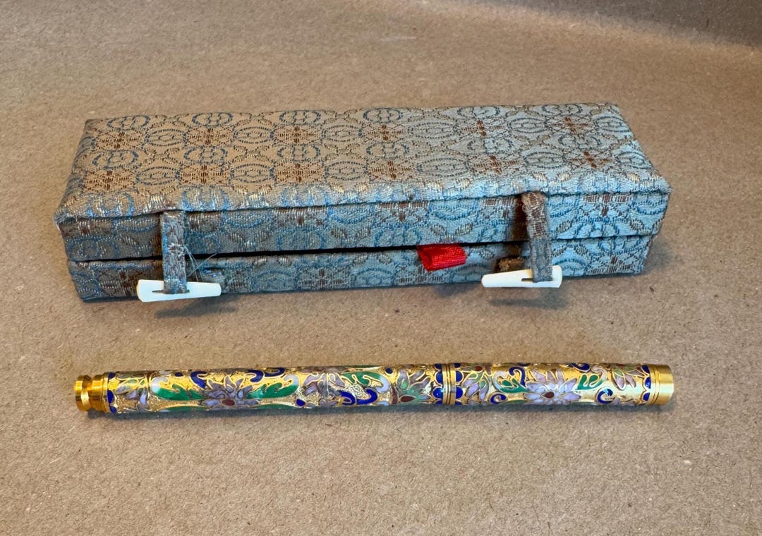 Vintage Dime Store Cloisonne Pen With Box Floral Design - Etsy