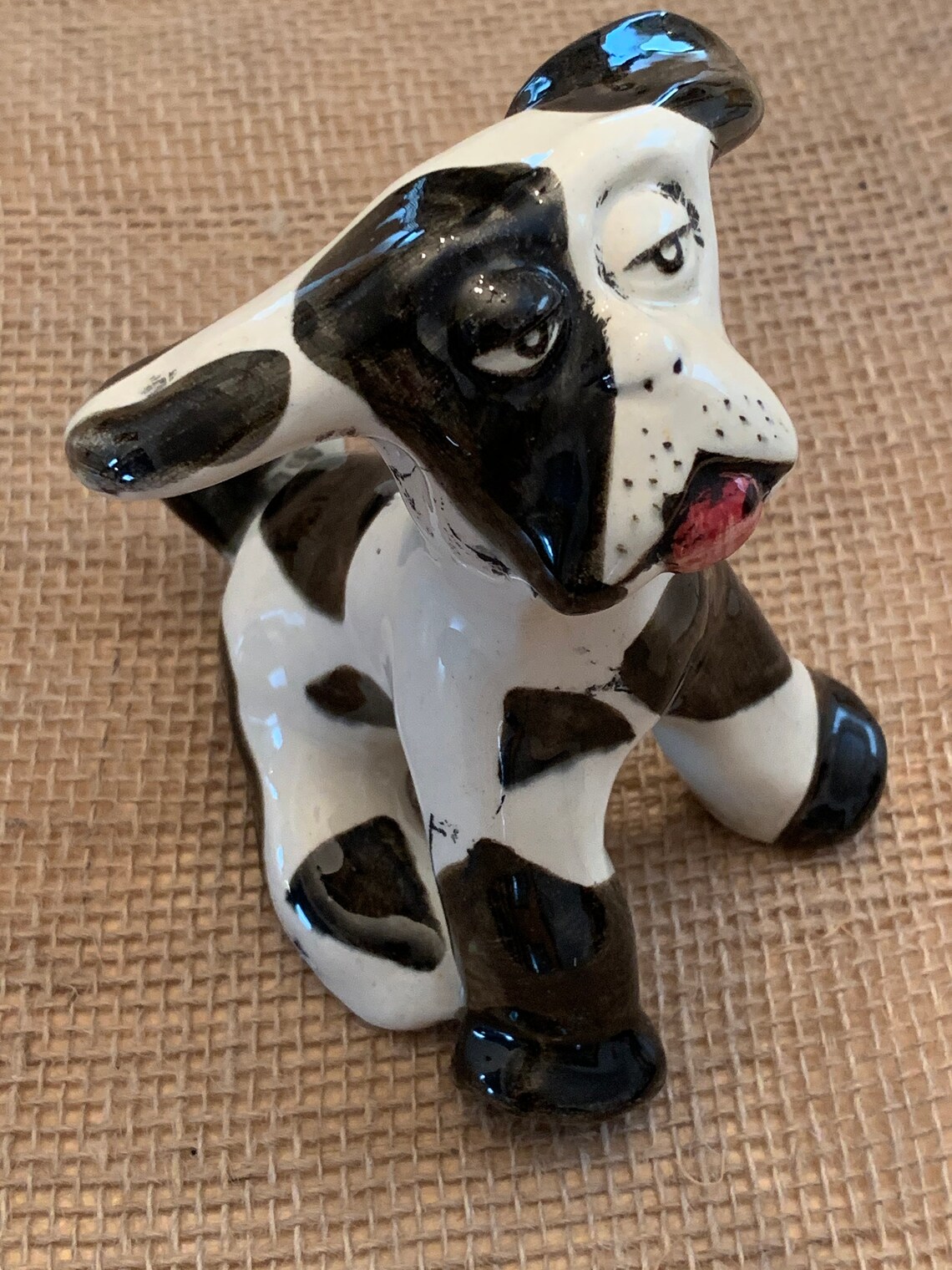 Vintage Ceramic Adorable Dog Statue Italy - Etsy