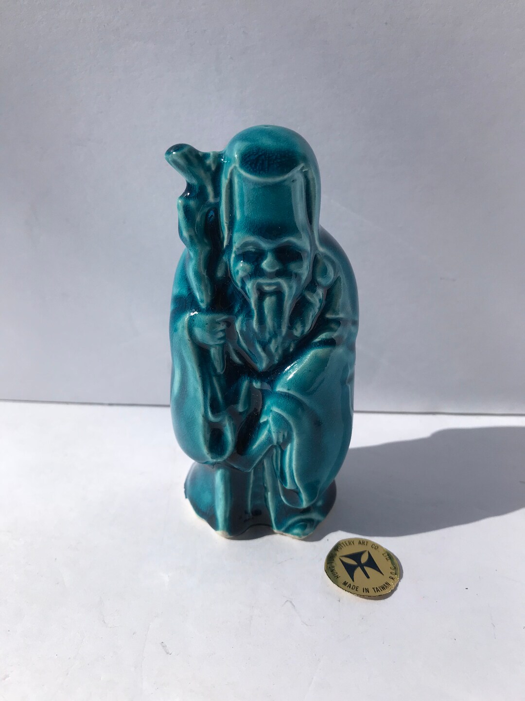 Vintage Blue Ceramic Confucius Statue New Old Dime Store Stock - Etsy