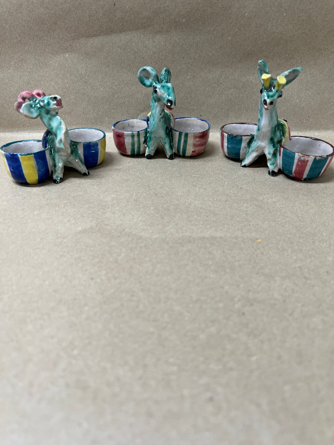 Vintage Ceramic Animal Planter: Donkey, Ram, or Goat - Edward P. Paul ...