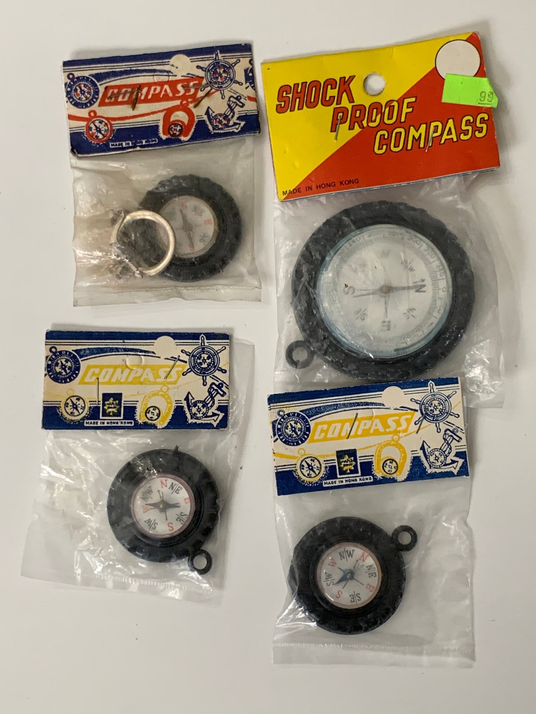 Vintage Dime Store Tire Toy Compass Lot 4 Pcs. - Etsy