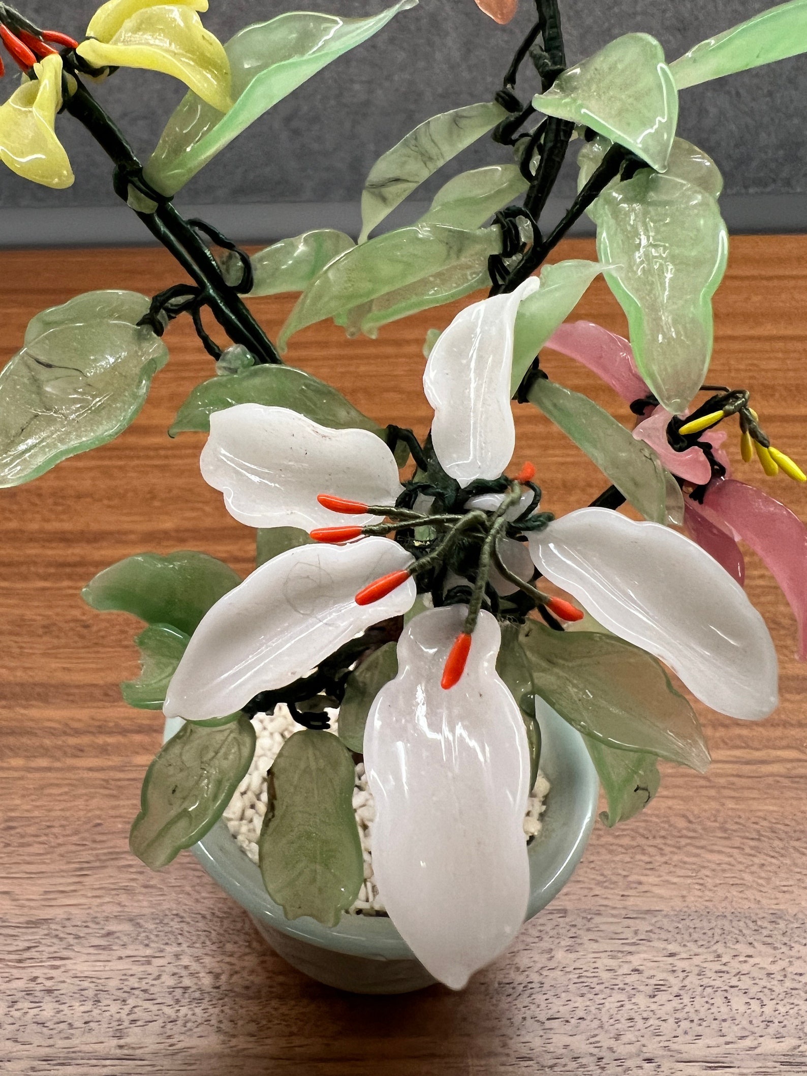 Vintage Dime Store Handmade Glass Flower in Weighted Pot. - Etsy
