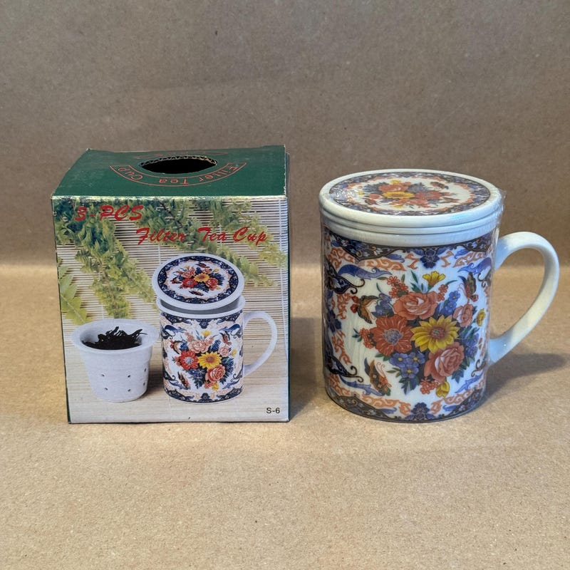 Porcelain Mug With Strainer - Etsy