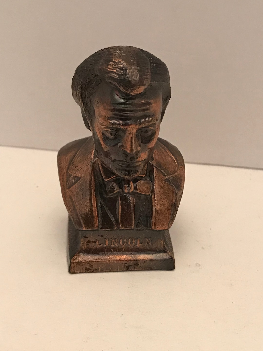 Vintage Abe Lincoln Miniature Metal Bust NOS Hong Kong - Etsy