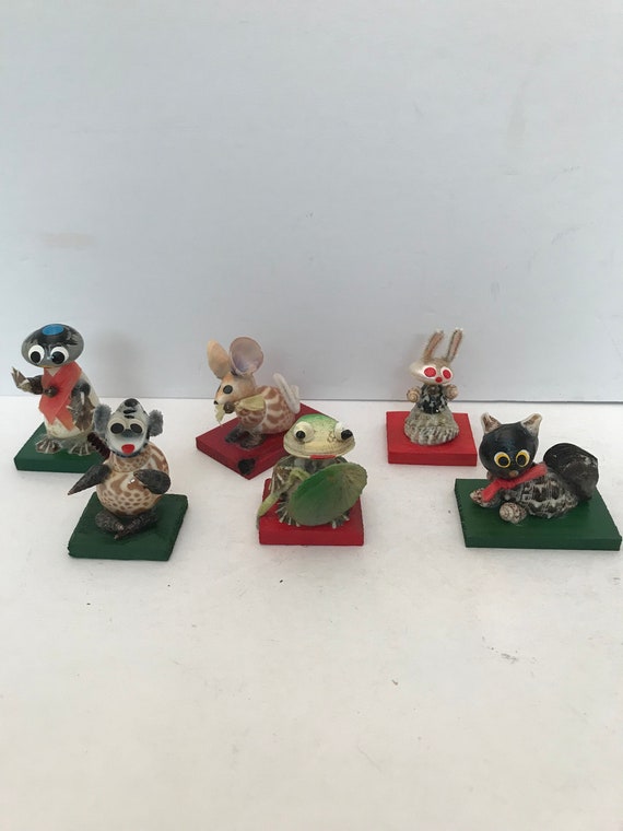 Vintage Set of 5 Handmade Japanese Shell Creatures Nos | Etsy
