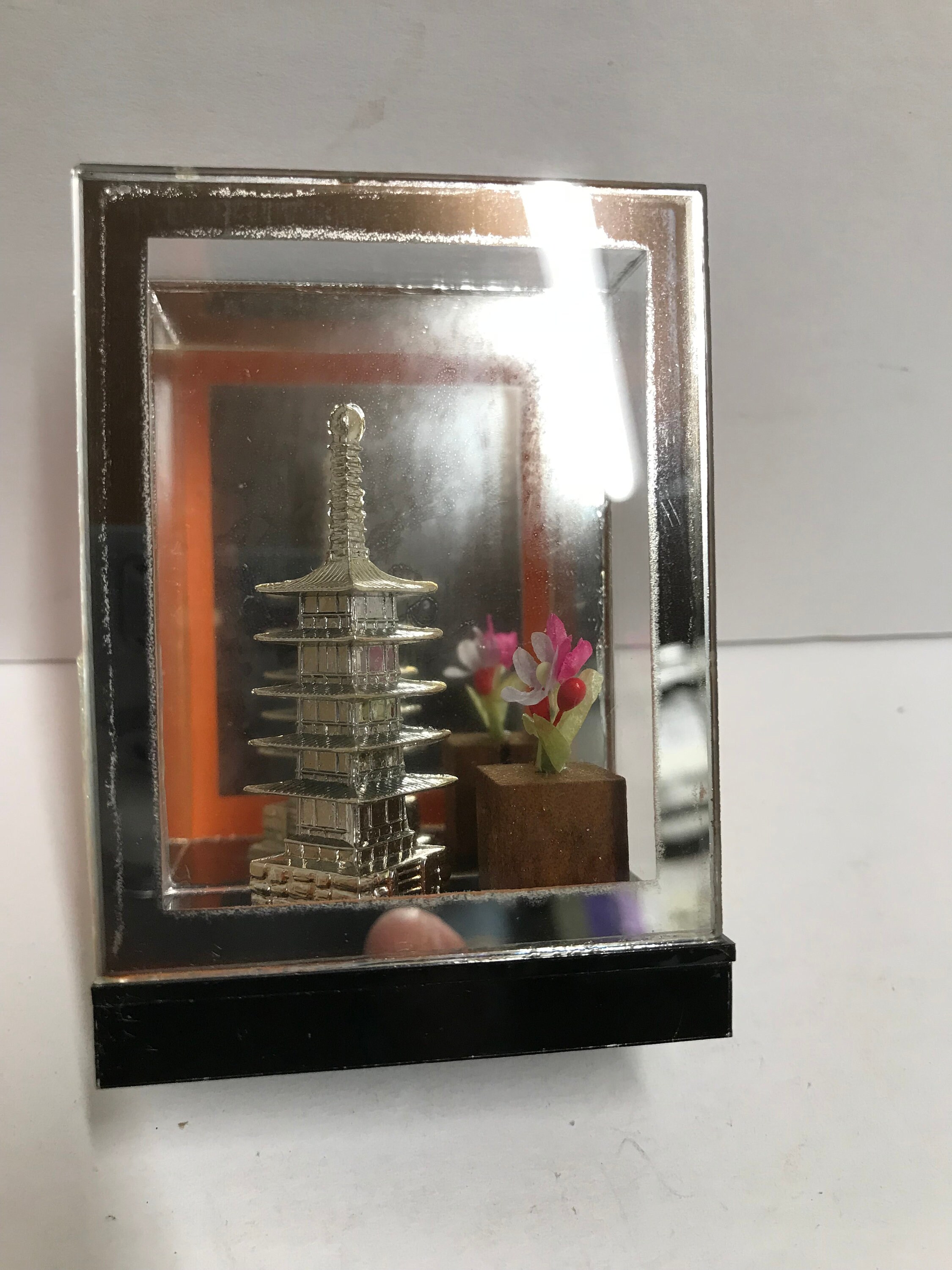 Art & Collectibles Vintage Japanese Glass Picture of a Pagoda Panels ...