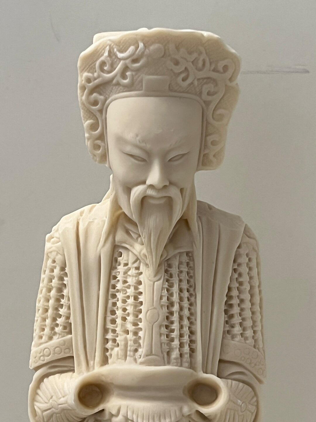 Vintage White Resin Buddha Statue Very Intricate Detail Italy 1950’s ...