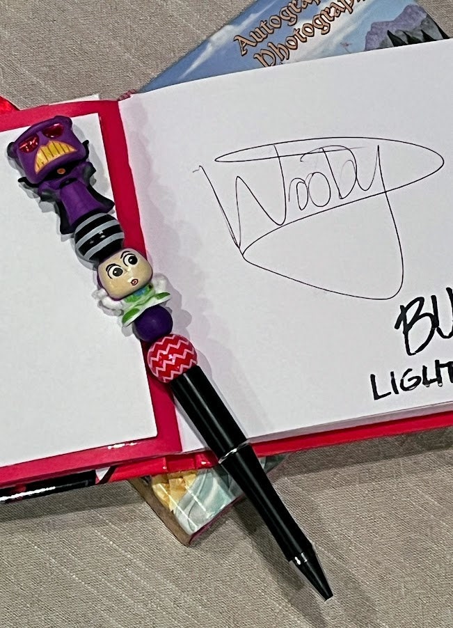 Disney Pixar Inspired Autograph Pen Beaded Ballpoint Pen With - Etsy