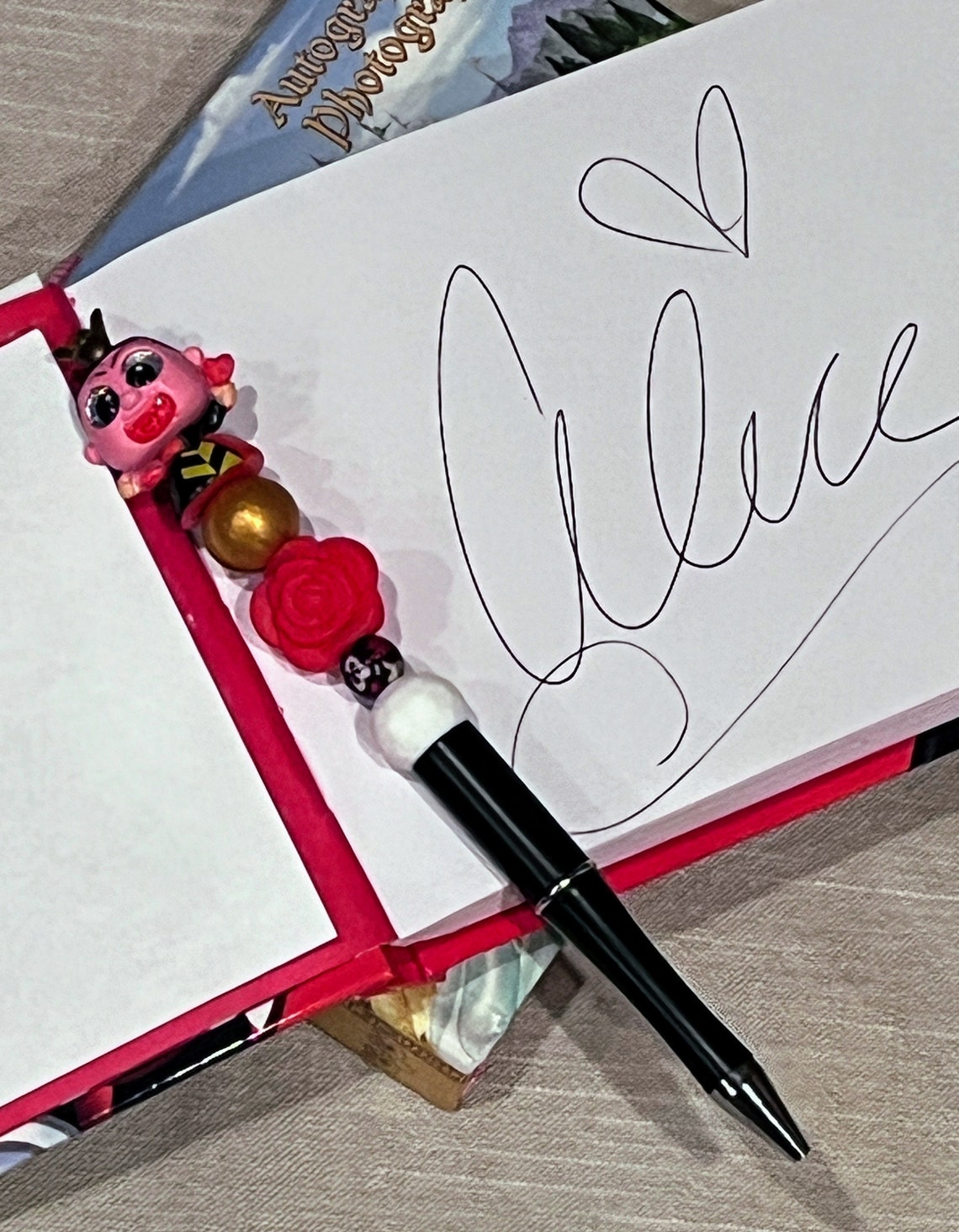 Disney Alice in Wonderland Inspired Autograph Pen, Beaded Ballpoint Pen ...