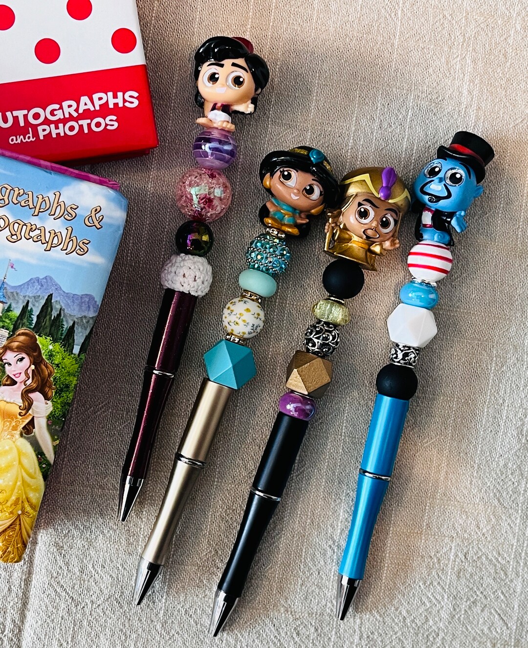 Disney Aladdin Inspired Character Pens, Beaded Ballpoint Pen With ...