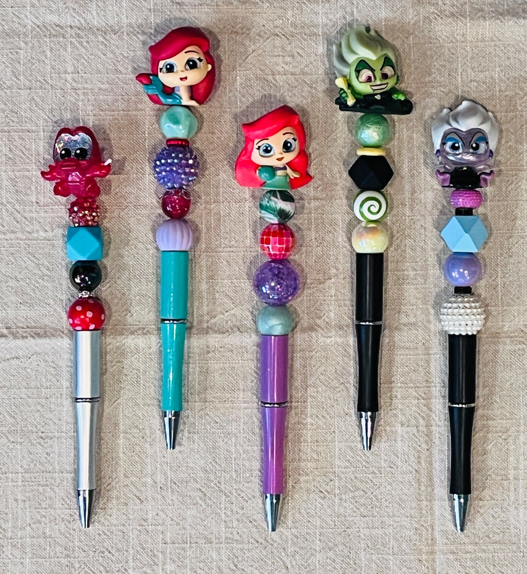 Disney Little Mermaid Inspired Autograph Pen, Beaded Ballpoint Pen With ...