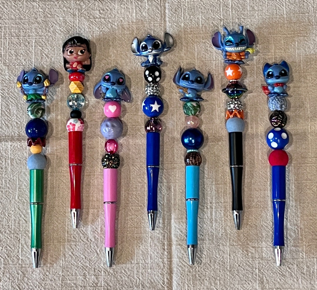 Disney's Lilo and Stitch Inspired Character Pens, Beaded Ballpoint Pen ...