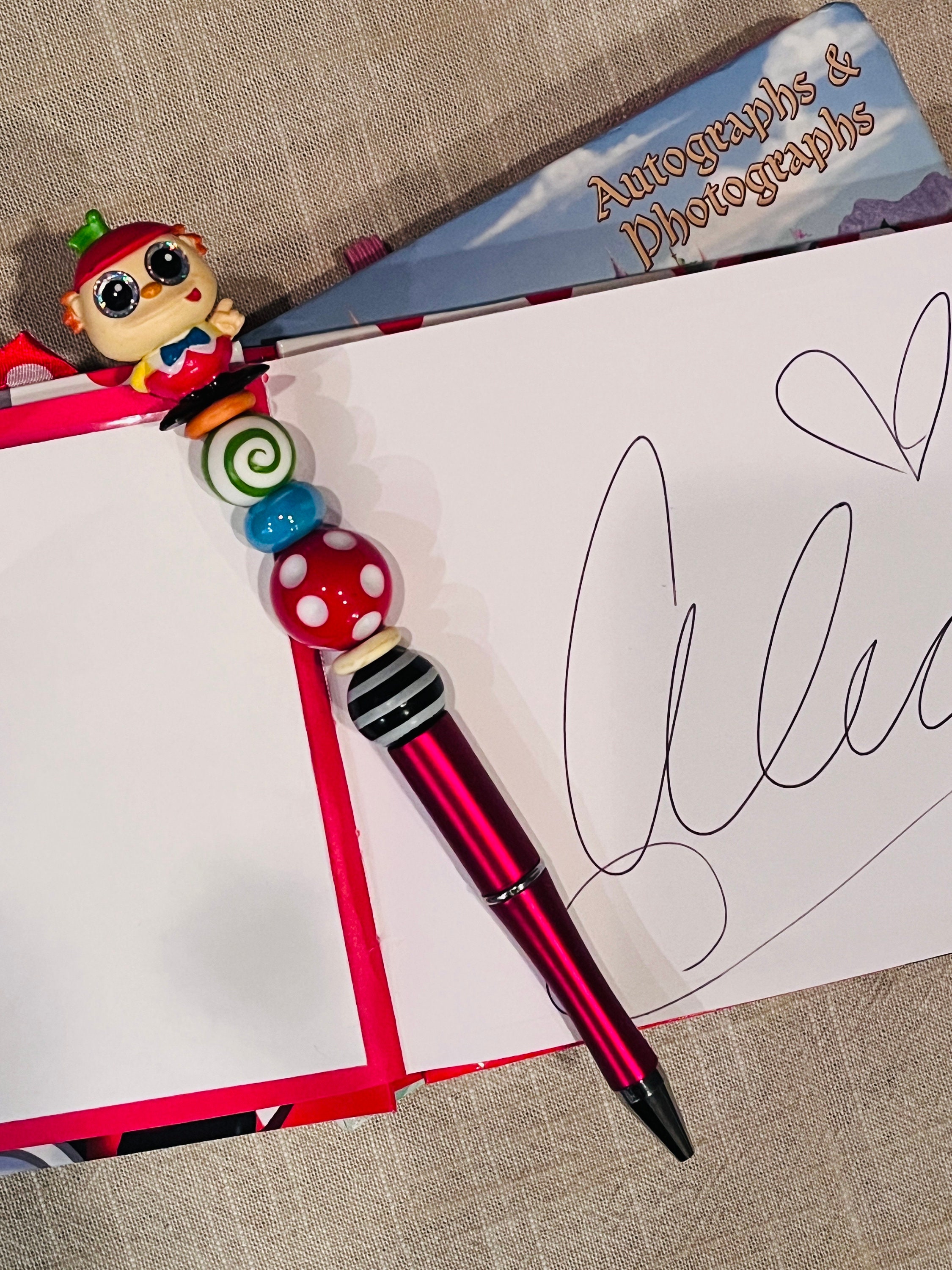 Disney Alice in Wonderland Inspired Autograph Pen, Beaded Ballpoint Pen ...