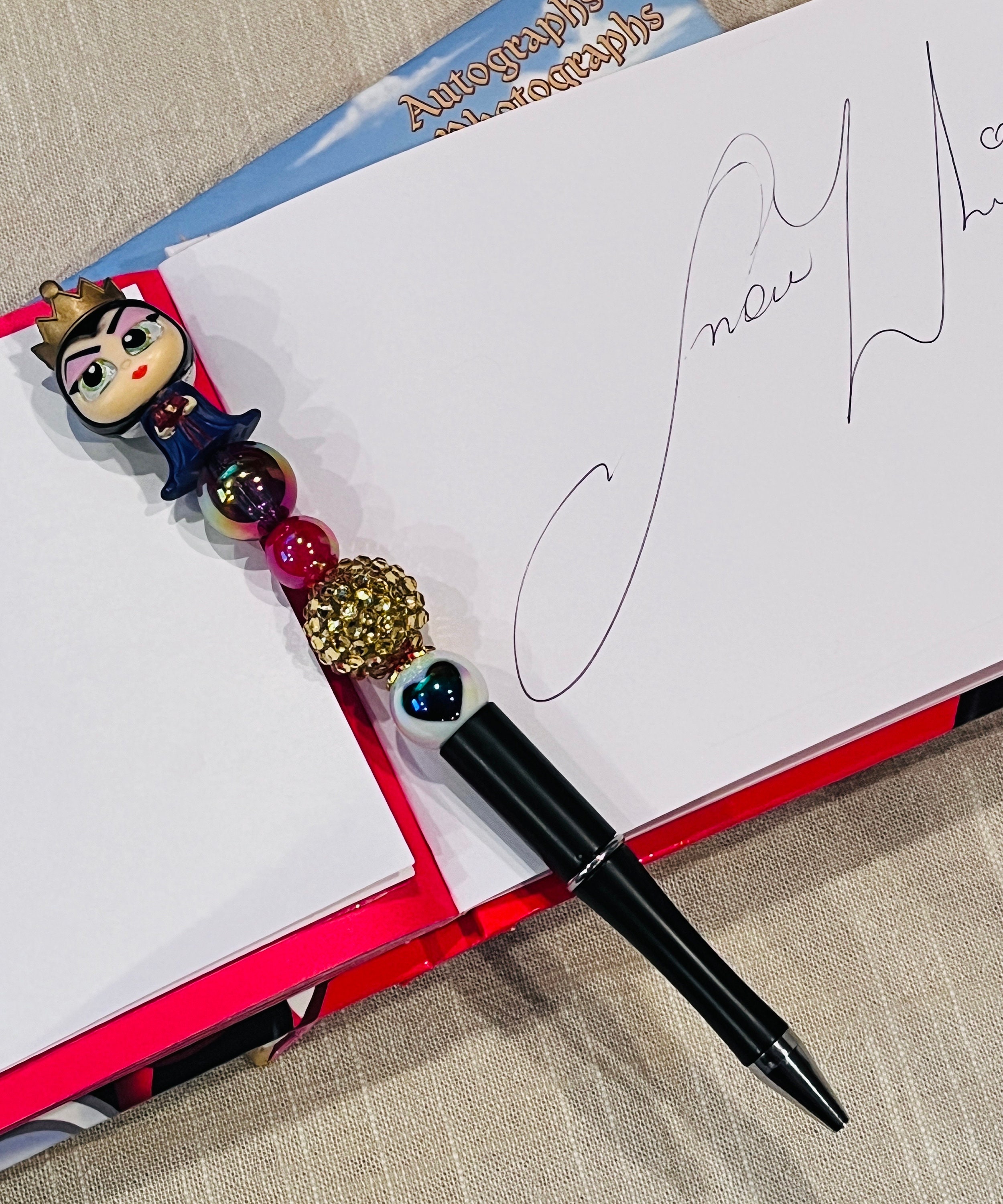 Disneys Snow White Inspired Autograph Pen, Beaded Ballpoint Pen With ...
