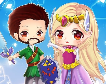 Custom Anime Portrait Chibi Commission Kawaii Fan Art Digital | Etsy