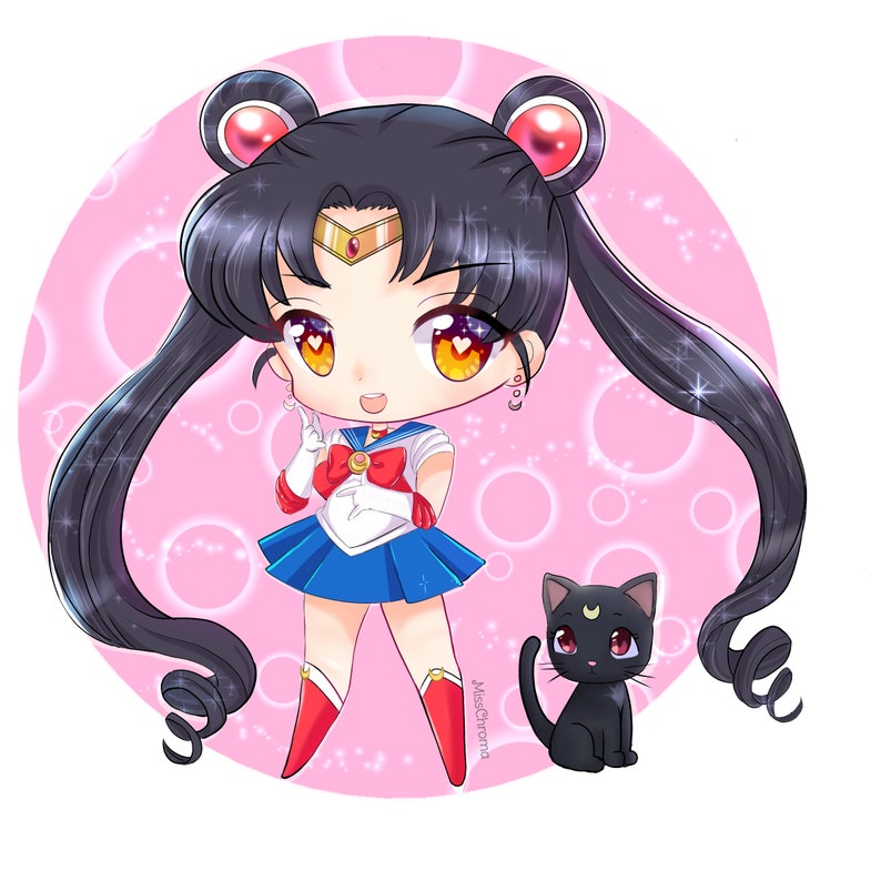 Custom Anime Portrait Chibi Commission, Kawaii Fan Art Digital ...