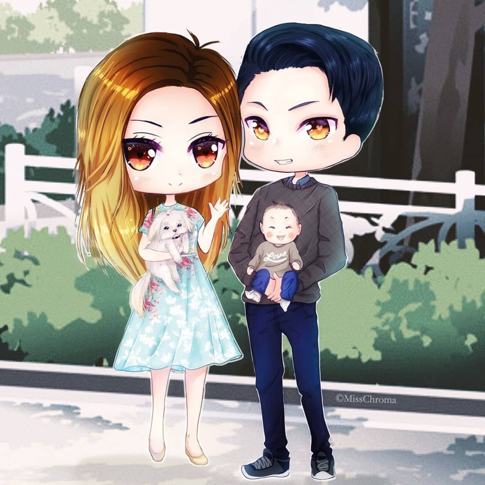 Family and Couples Portrait CHIBI COMMISSION 2characters - Etsy