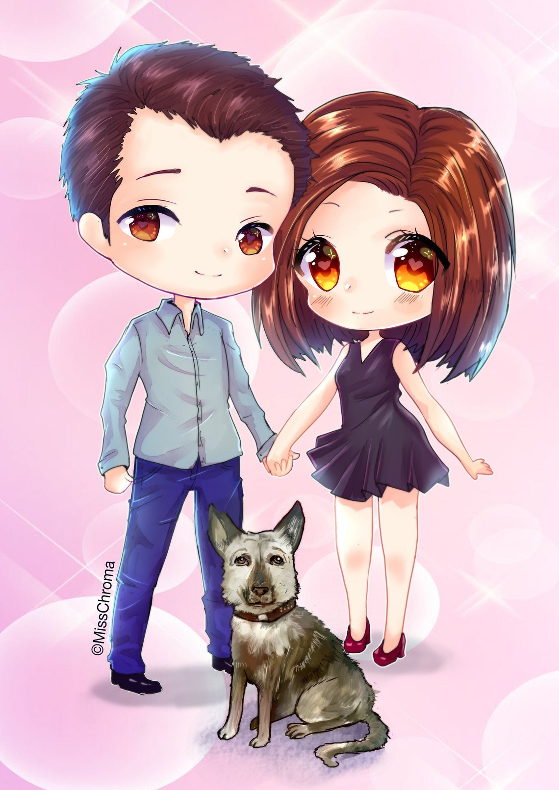 Family and couples Portrait CHIBI COMMISSION 2characters | Etsy