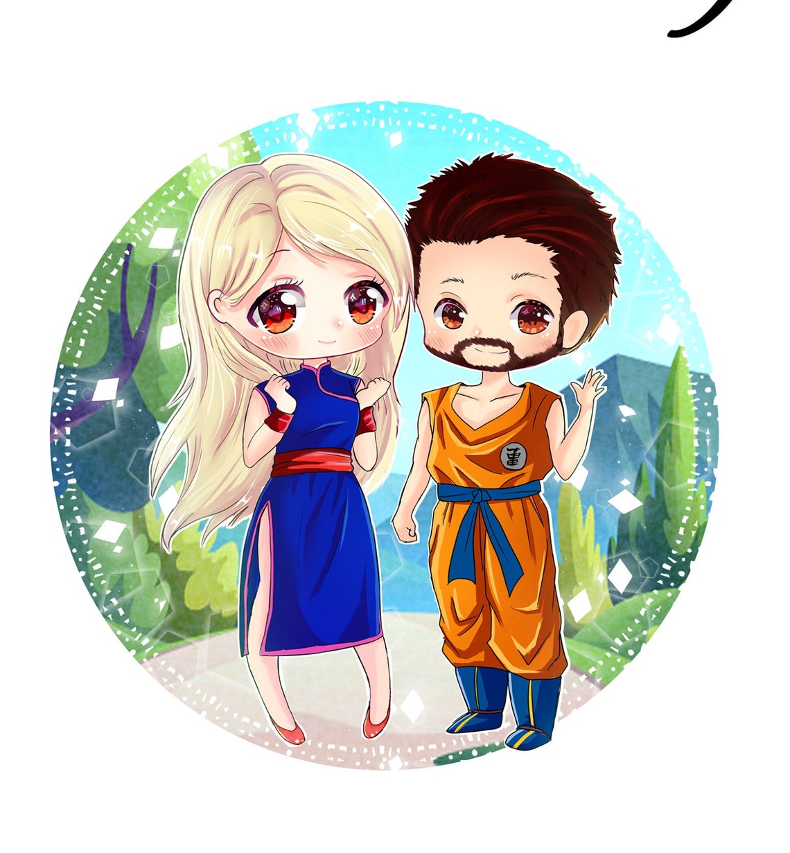 Family and couples Portrait CHIBI COMMISSION 2characters | Etsy