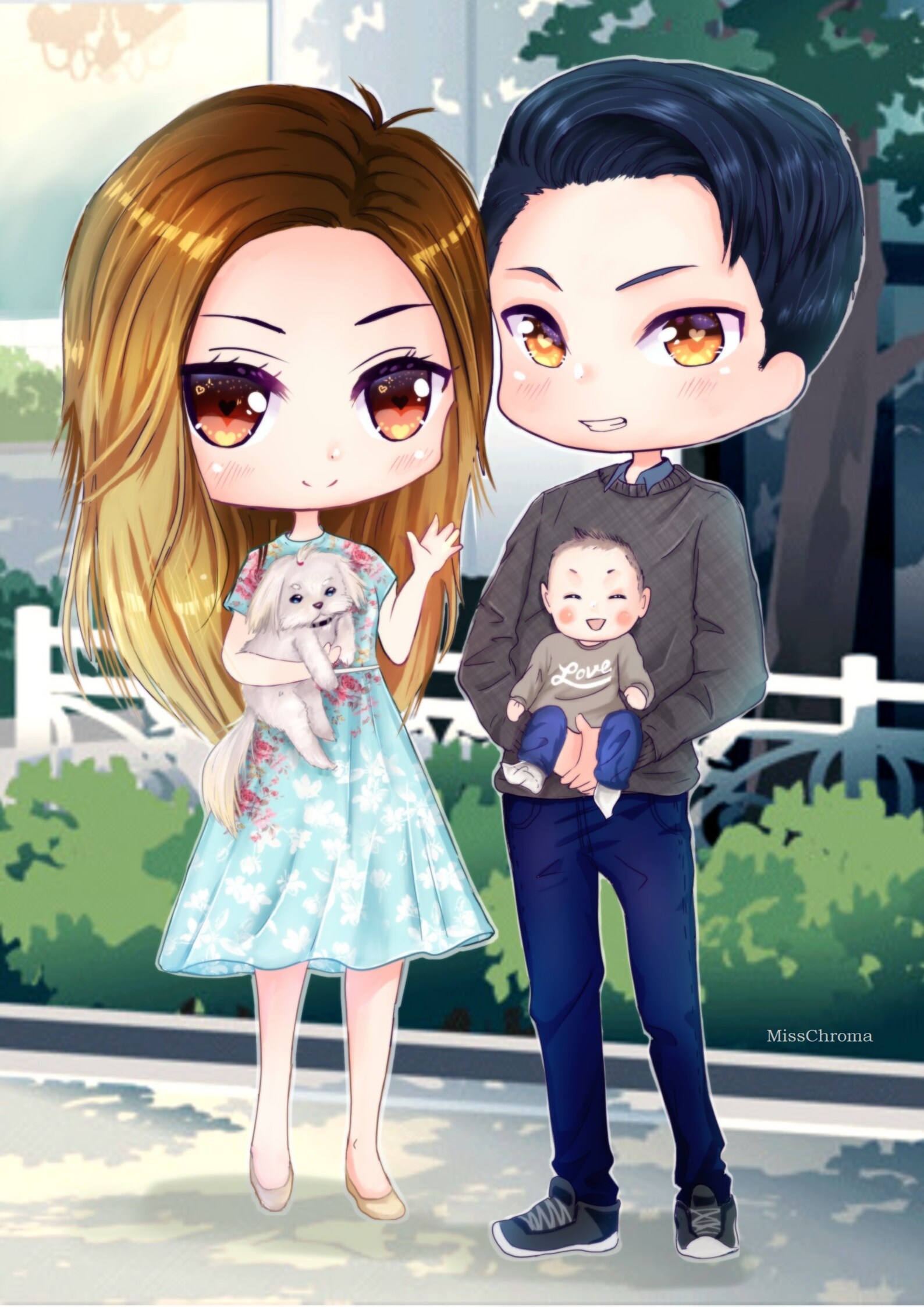 Custom Anime Portrait Chibi Commission, Kawaii Fan Art Digital ...